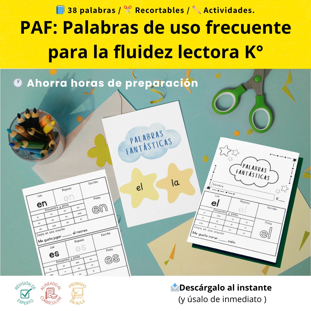 K - Fluidez: Palabras de uso frecuente (35 páginas) – La Guía Maestra